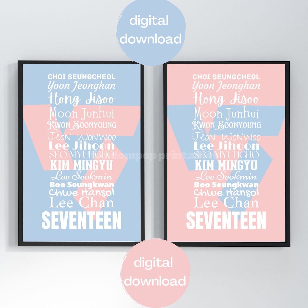 Seventeen Name Fanchant Digital Download, Seventeen Carat Prints ...