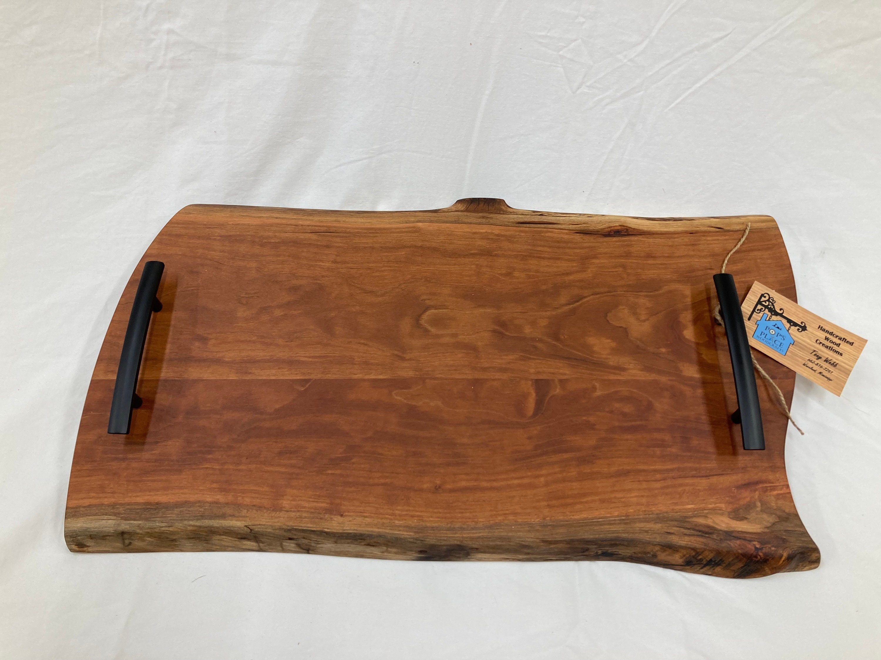 Cherry Serving Tray. Live Edge Cherry Serving Tray. Serving Tray With ...