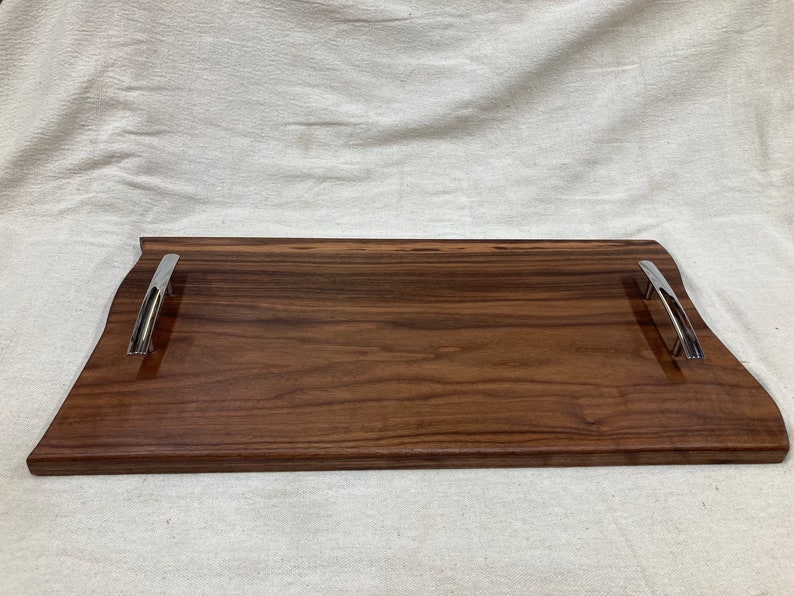 Walnut Serving Tray With Handles. - Etsy