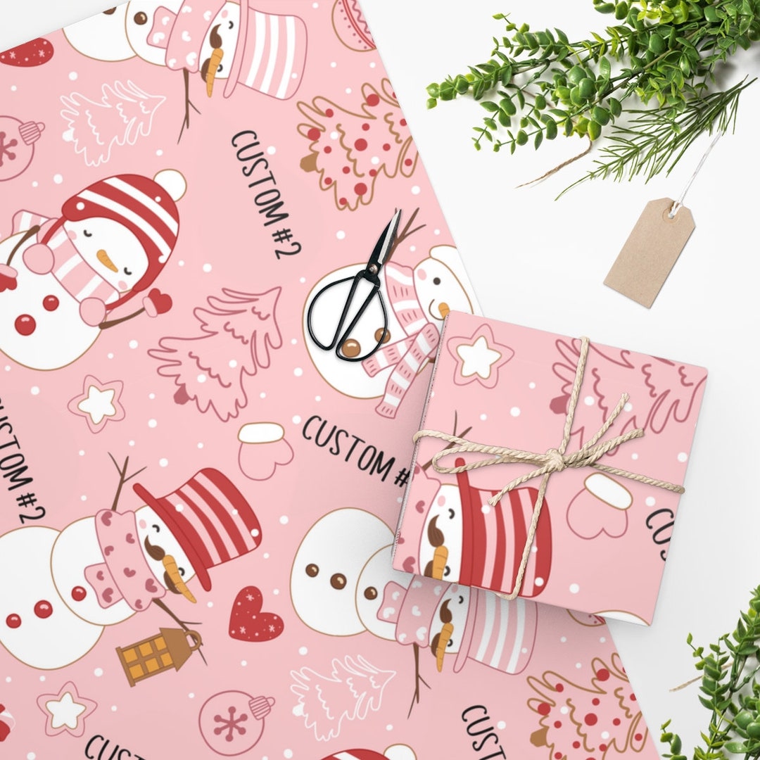 Personalized Christmas Gift Wrap, Snowman Custom Name Wrapping Paper ...
