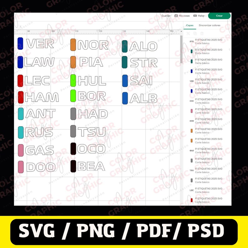 2025 F1 Drivers Digital File, Svg, Pdf, Png, Psd Ideal for Cuts, Cricut ...