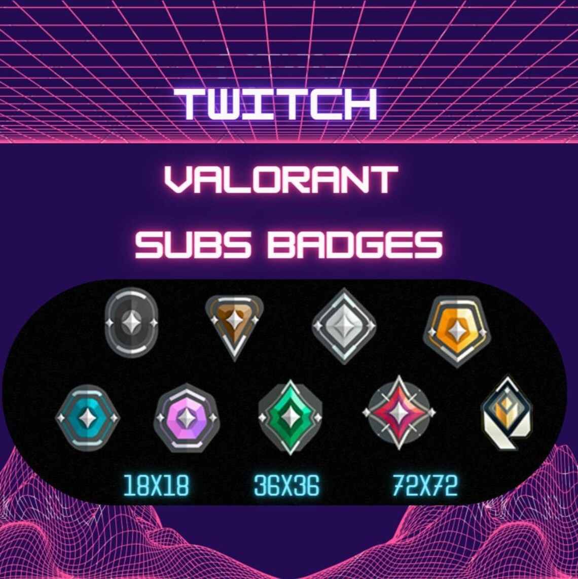 Twitch Sub Badges / Twitch Valorant Rank BADGES/ insignias de ...