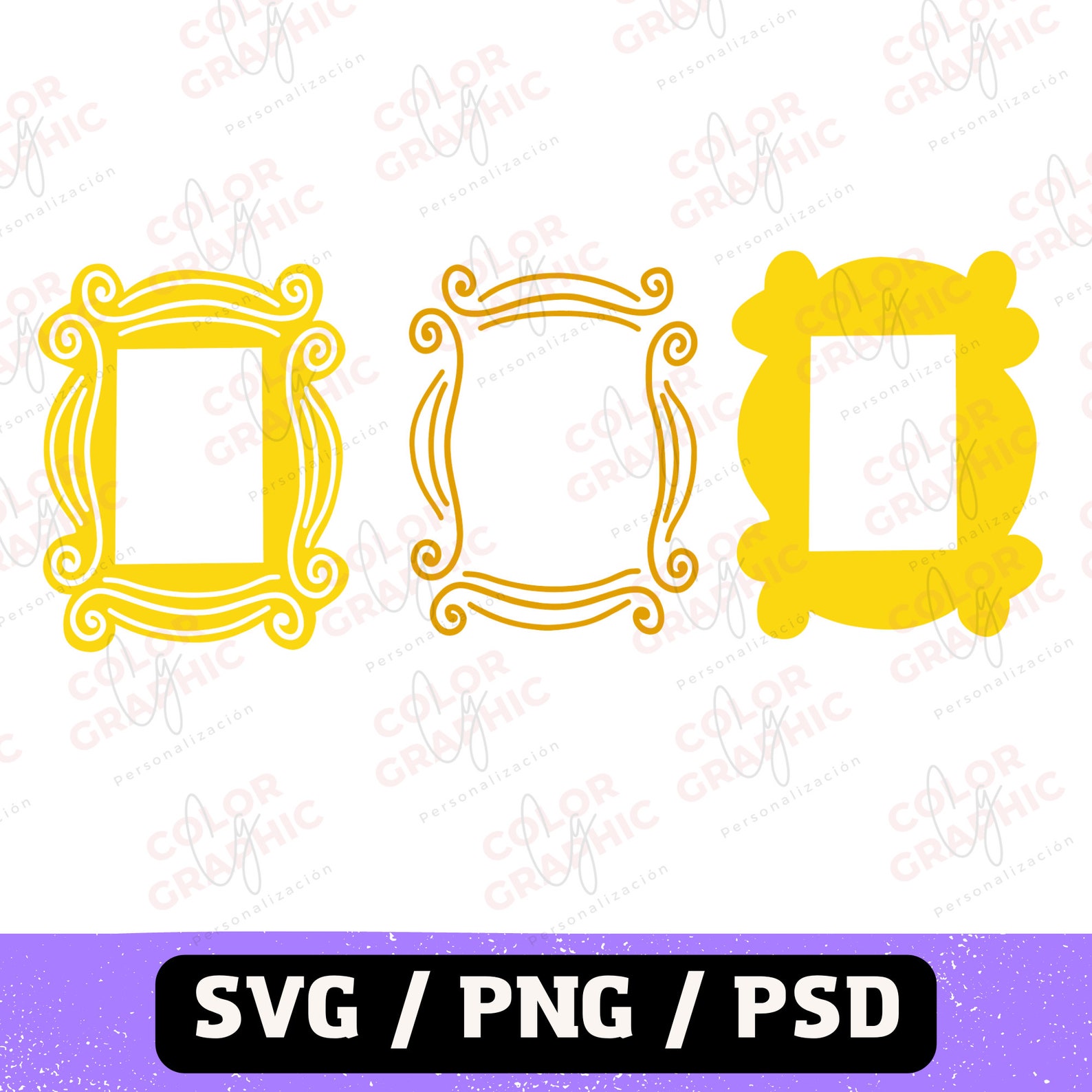 Friends Frame SVG archivo digital door frame yellow friends - Etsy México