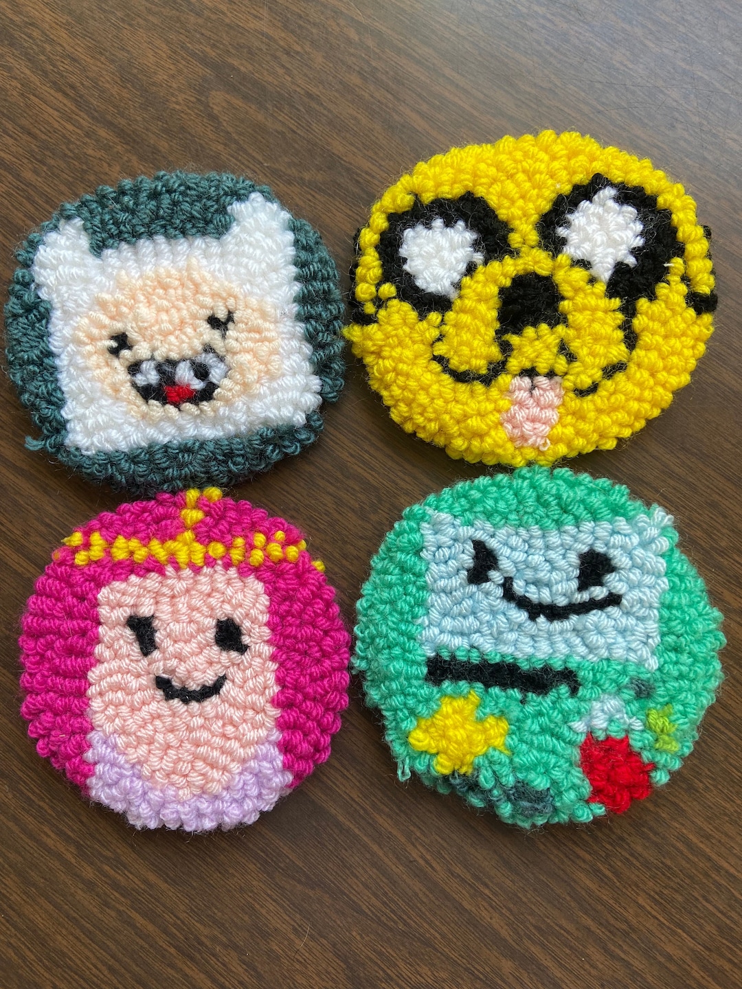 Adventure Time Punch Needle Coasters - Etsy