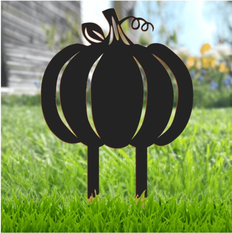 Metal Pumpkin Yard Stake - Etsy
