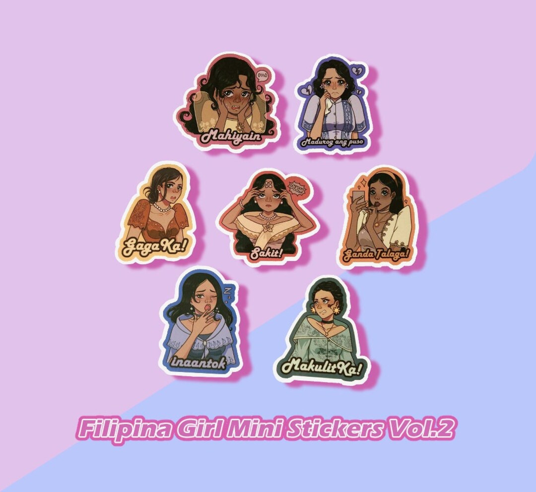 Filipina Girl Mini Stickers Vol.2 | 14-pack - Etsy