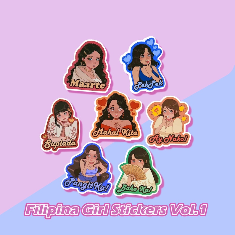 Filipina Girl Stickers Vol.1 - Various Styles - Etsy