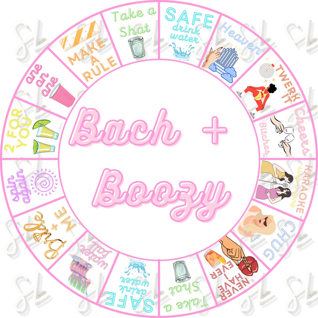 Bach and Boozy! Bachelorette Drinking Game, Bachelorette Spinner Game ...