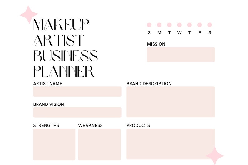 EDITABLE Makeup Artist Business Planner, Hair and Makeup Artists ...
