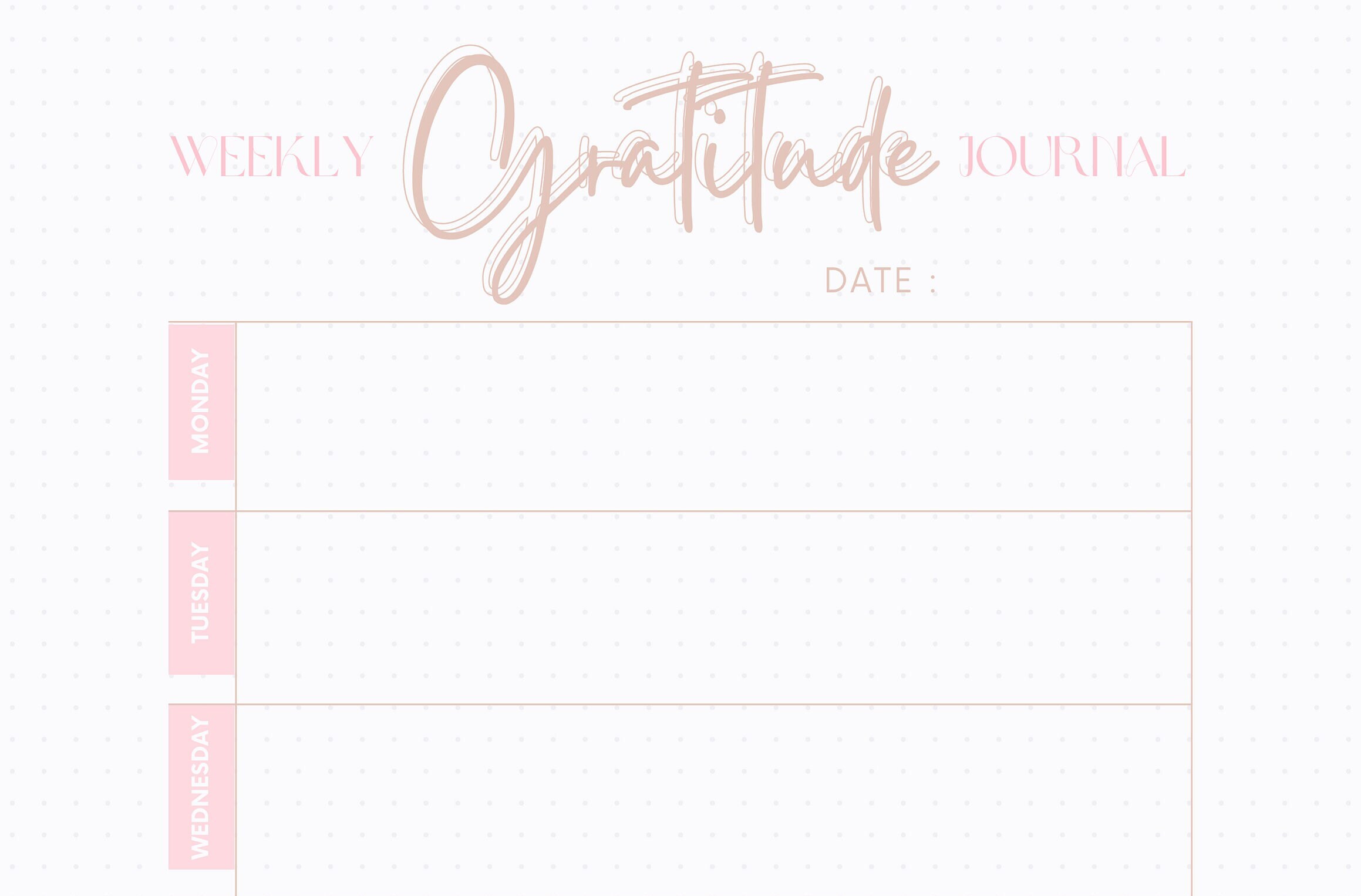 EDITABLE Daily & Weekly Gratitude Journal, Two Page Gratitude Journal ...