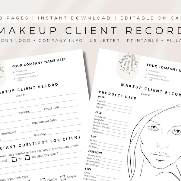 Client Record Chart - Etsy