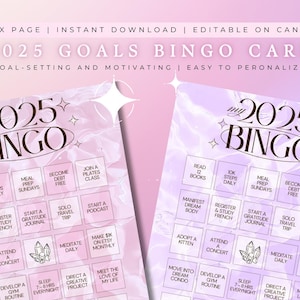2025 Goals Bingo Card | Digital Download, Printable Goal Tracker ...