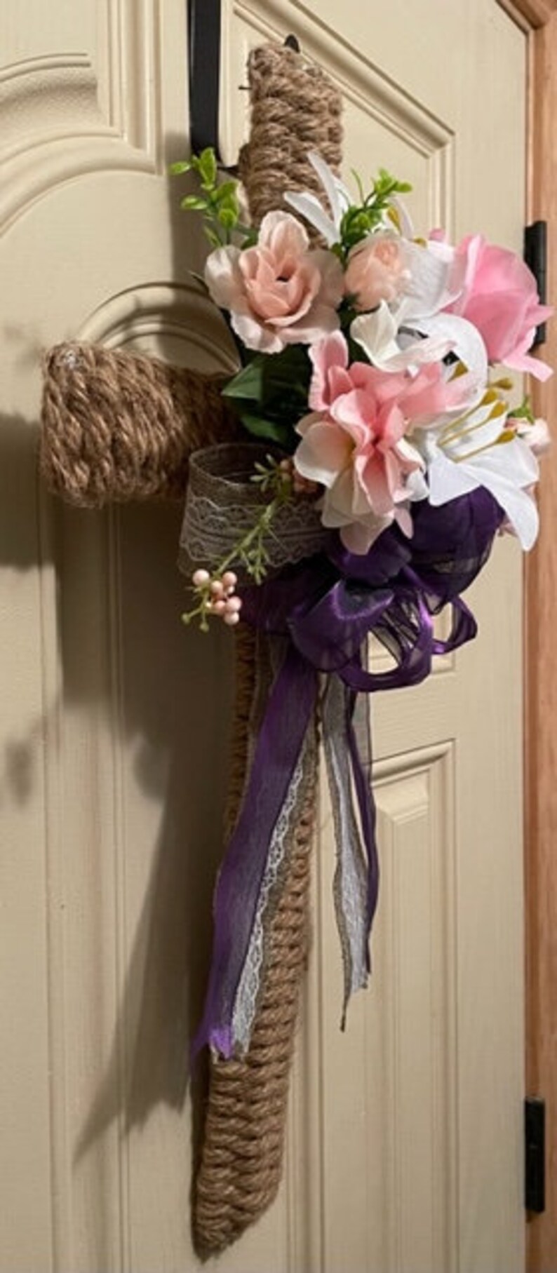 Floral Cross Nautical Rope Handmade Woven Cross Memorial Wreath - Etsy