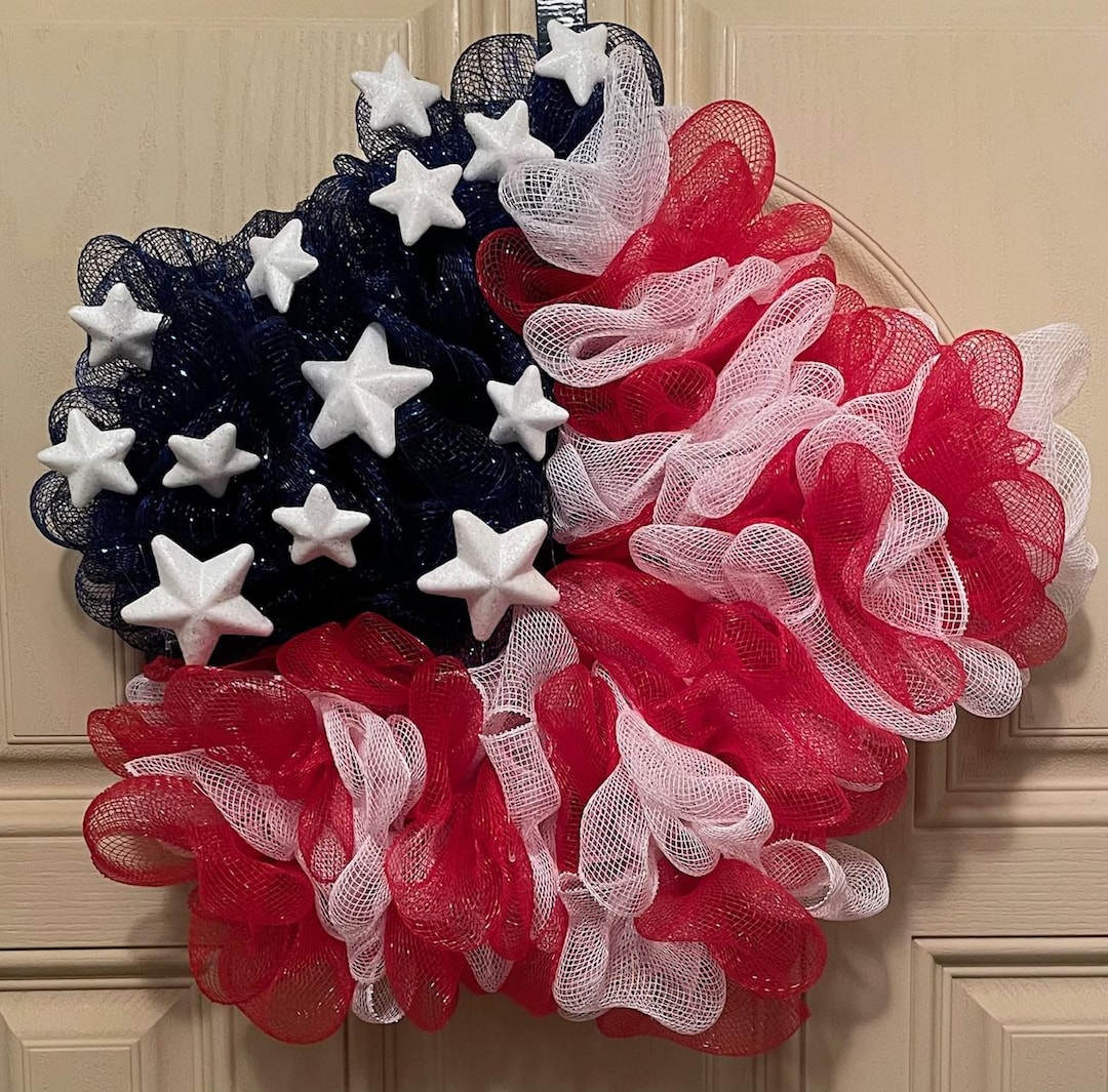 Stunning Red White and Blue 4th of July Wreath/independence Day Wreath ...