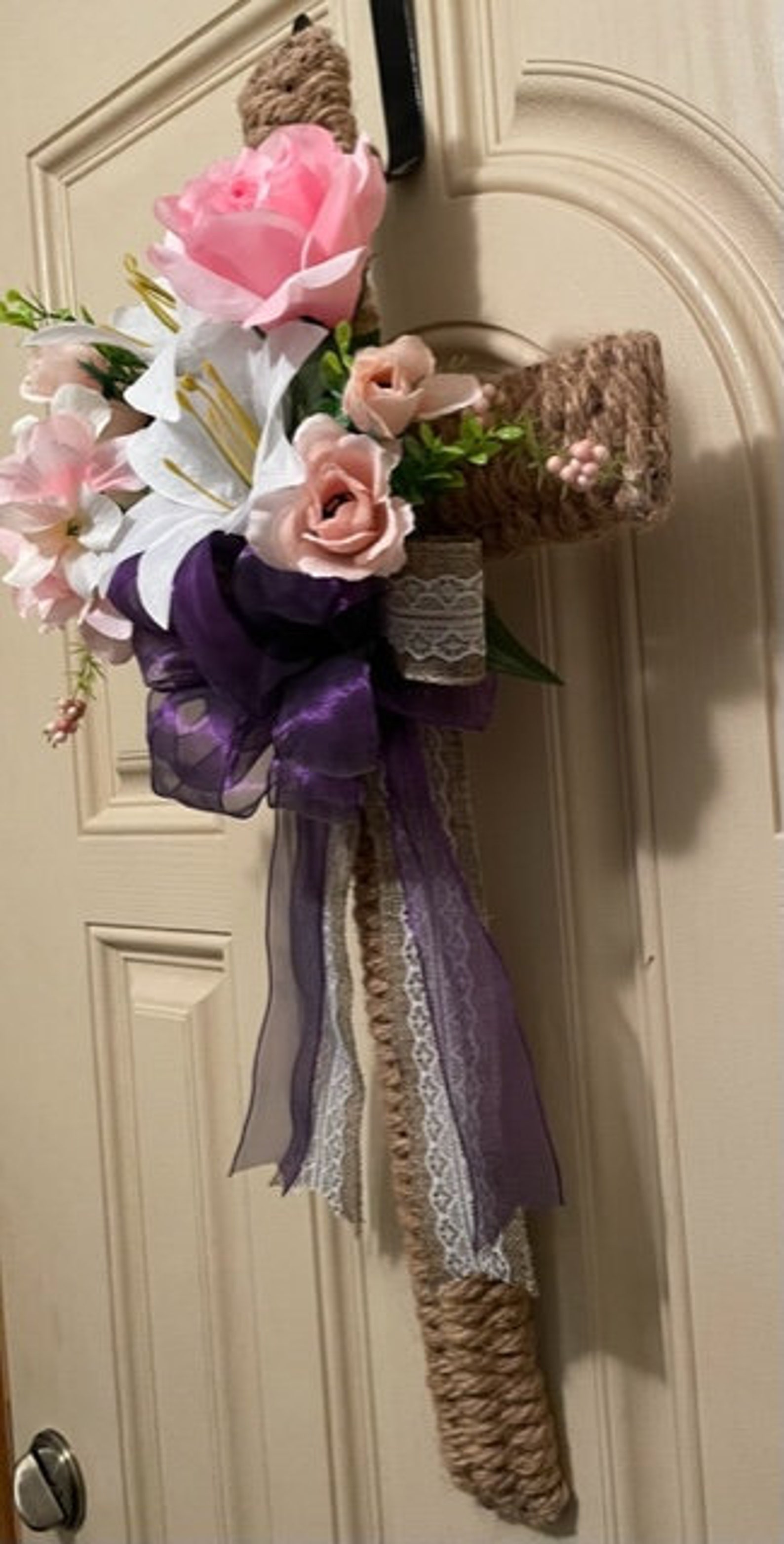 Floral Cross Nautical Rope Handmade Woven Cross Memorial Wreath - Etsy