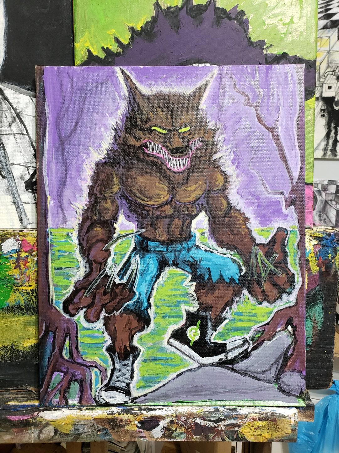 Werewolf Goosebumps Painting - Etsy