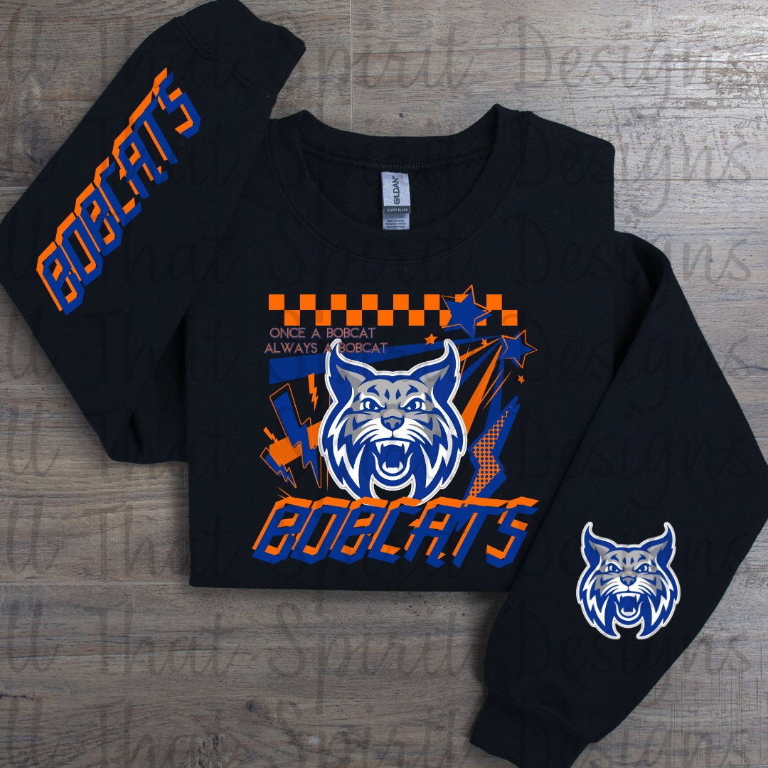 Mascot Bobcats Orange Blue School Spirit PNG DTF Sublimation - Etsy