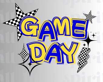 On Game Day We Wear Blue and Yellow, School Spirit, Team Spirit, PNG ...