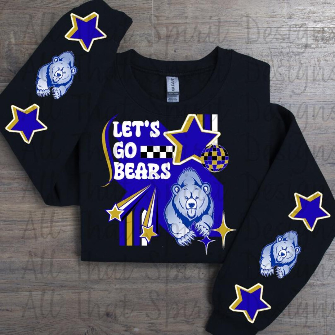 Let's Go Bears Gold Yellow White Black School Spirit PNG DTF ...