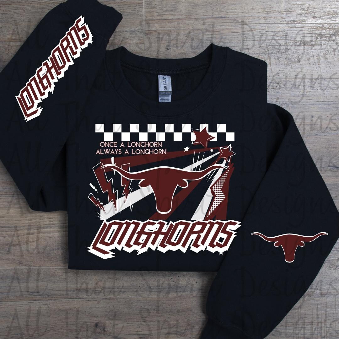 Mascot Longhorns Maroon Black School Spirit PNG DTF Instant Download - Etsy
