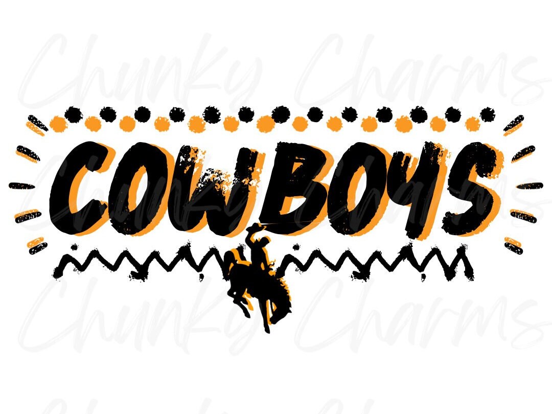 Mascot Cowboys Orange and Black School Spirit - Etsy