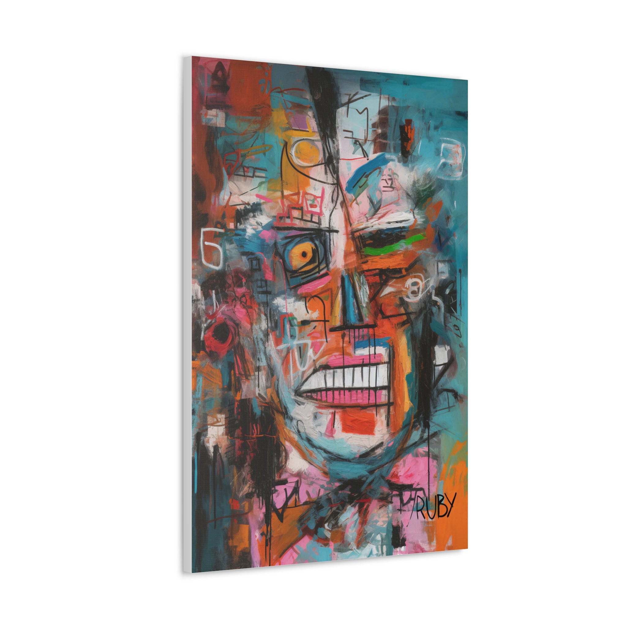 Outlaw Culture by Ruby Riot | Face Abstract Canvas, Modern Contemporary ...