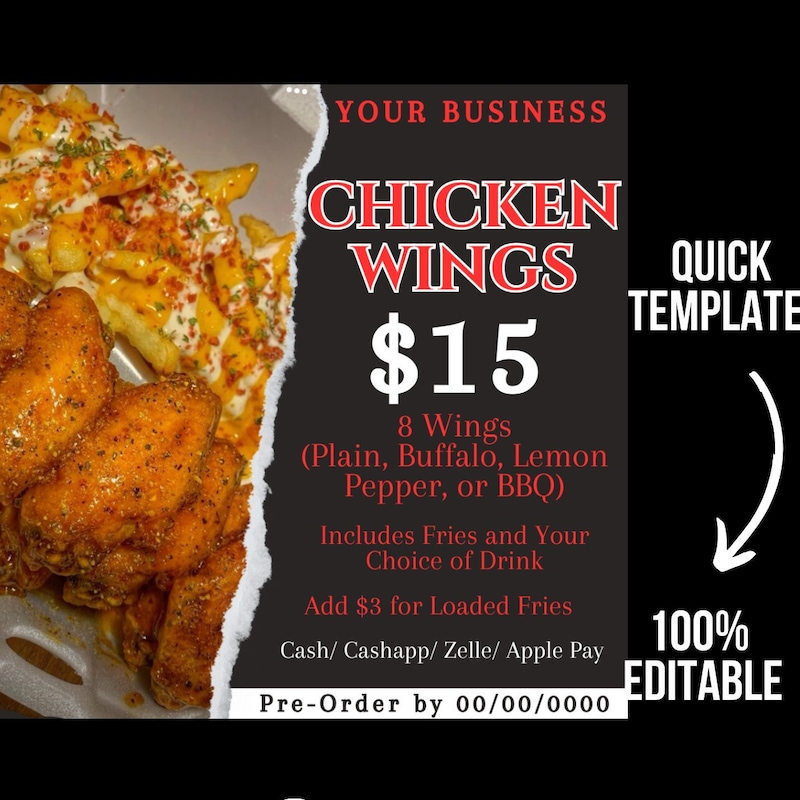 Menu Wing - Etsy UK