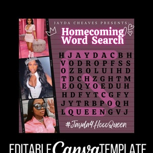 Editable Homecoming Queen Flyer | Do-it-yourself | up to 9 Letter Name ...