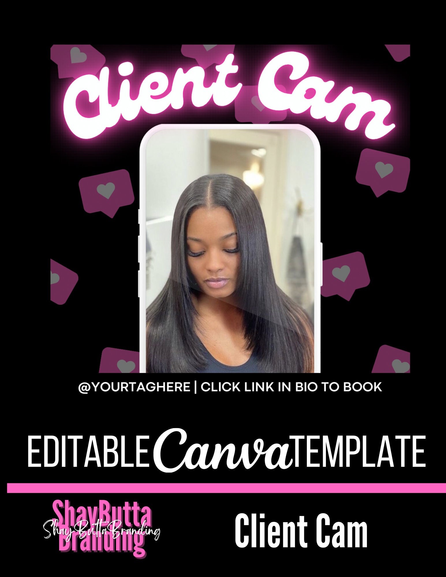 Editable Client Cam Flyer | DIY Instagram Flyer - Canva Editable ...