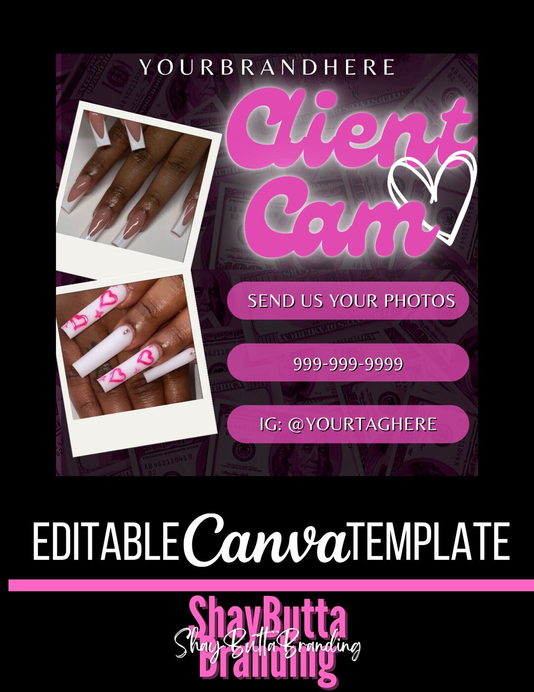 Editable Client Cam Flyer | DIY Instagram Flyer - Canva Editable ...