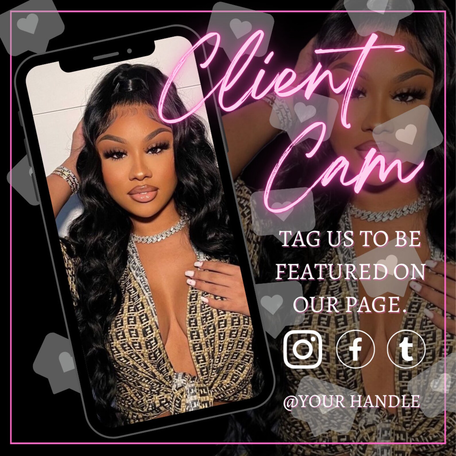 Editable Client Cam Flyer DIY Instagram Flyer Canva - Etsy