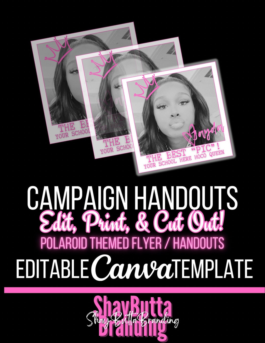 Editable Campaign Polaroid Handouts | Do-it-yourself (DIY) | Vote for ...