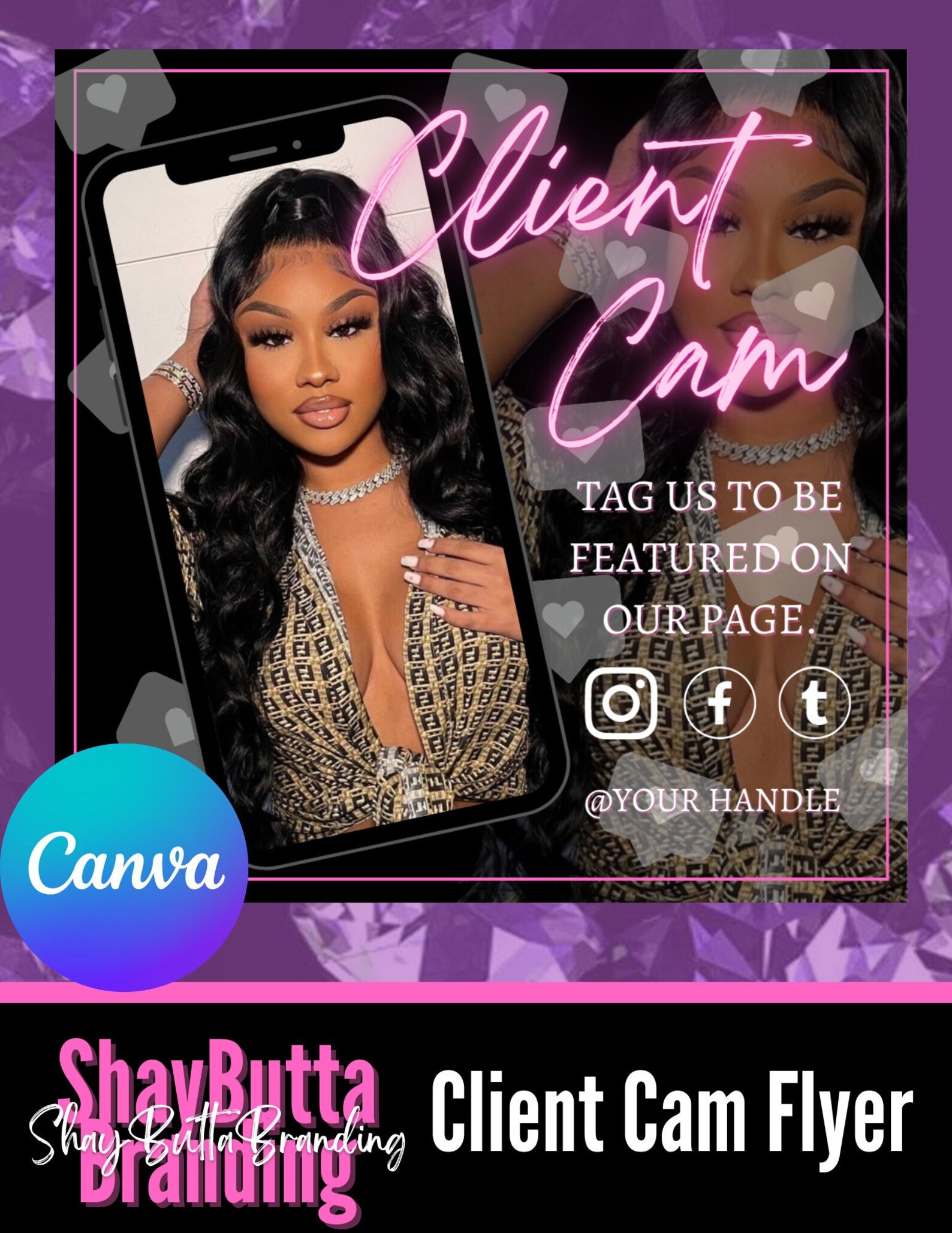 Editable Client Cam Flyer DIY Instagram Flyer Canva - Etsy