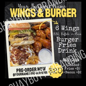 Editable Food Menu | DIY Food Flyer - Canva Editable Template - Meals ...