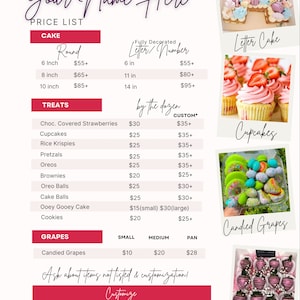 Editable Sweet Treats Menu | DIY Food Flyer - Canva Editable Template ...