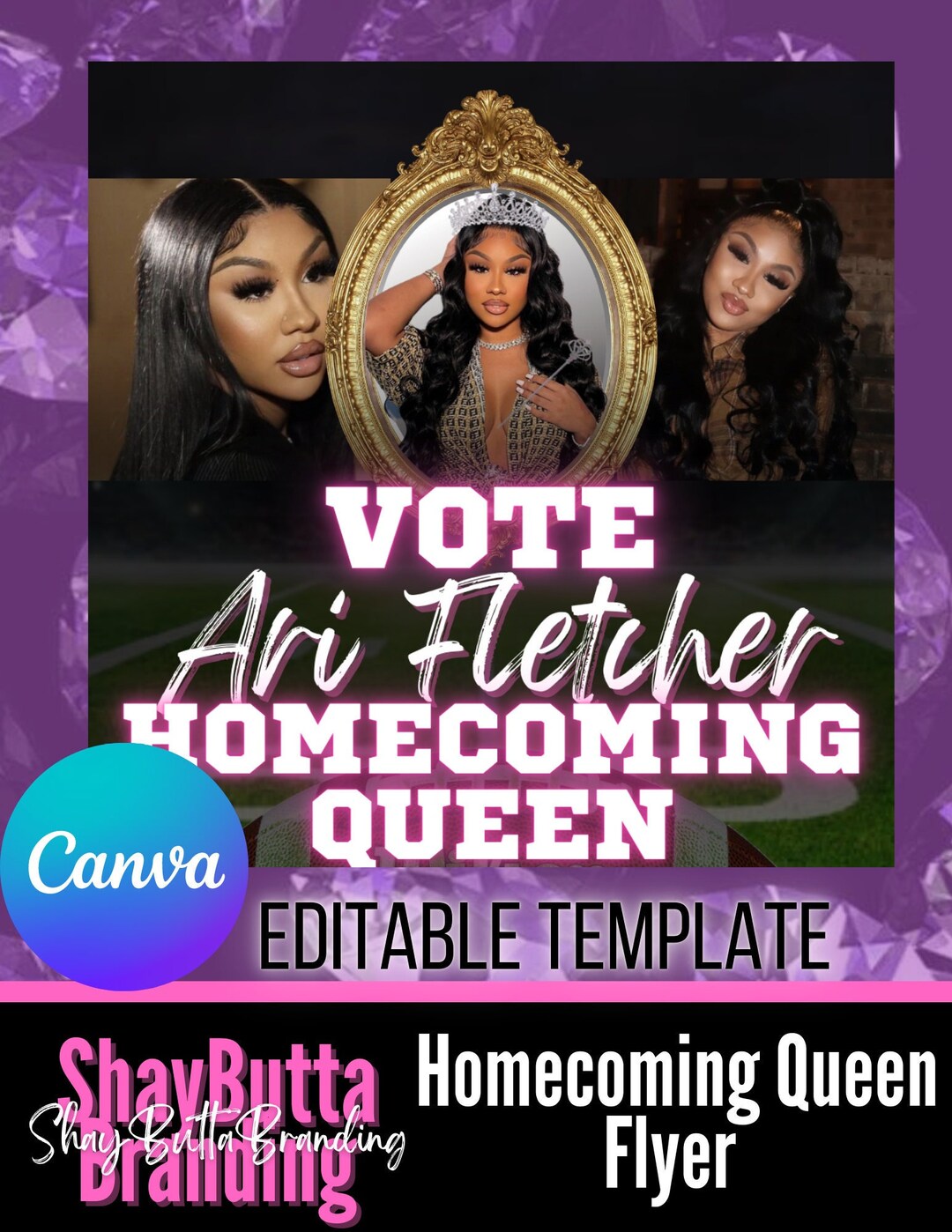 Editable Prom/ Homecoming Queen Flyer| Do-it-yourself (DIY) | Vote for ...