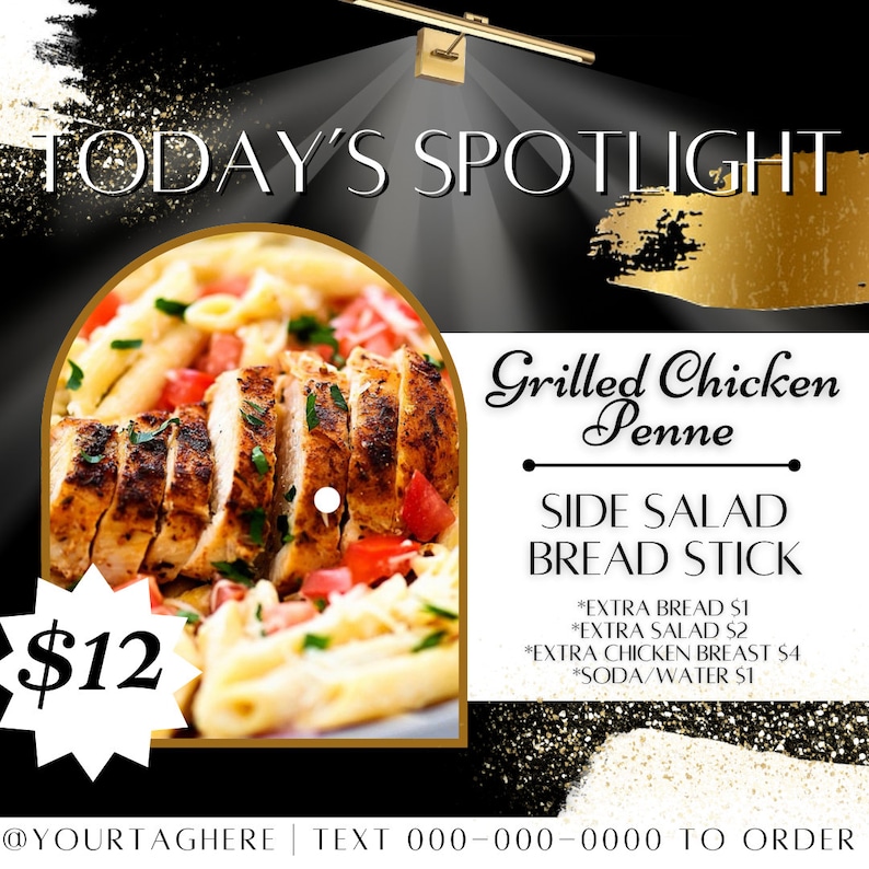 Editable Food Menu “spotlight” | DIY Food Flyer - Canva Editable ...