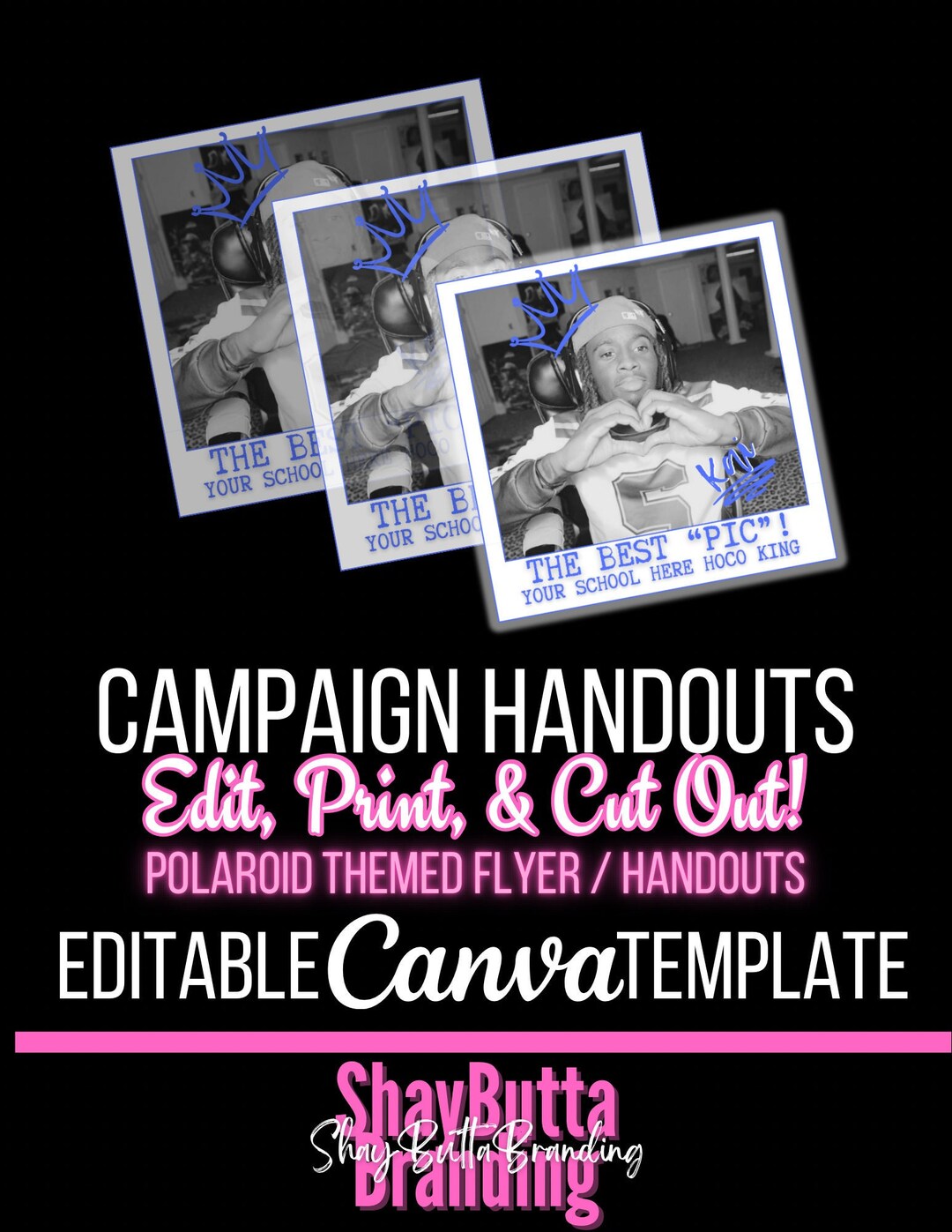 Editable Campaign Polaroid Handouts | Do-it-yourself (DIY) | Vote for ...
