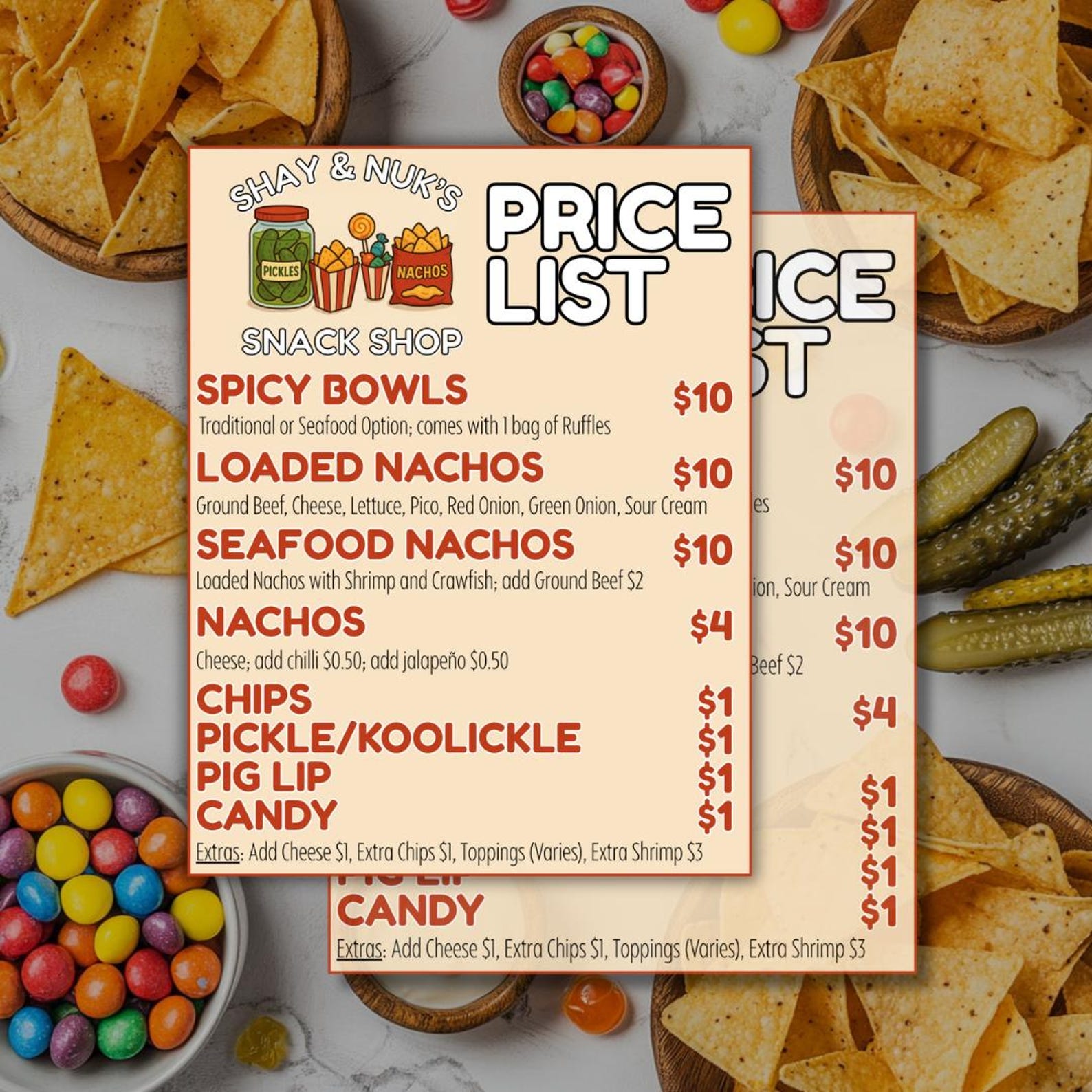 Editable Snack Shop Menu | DIY Food Flyer - Canva Editable Template ...