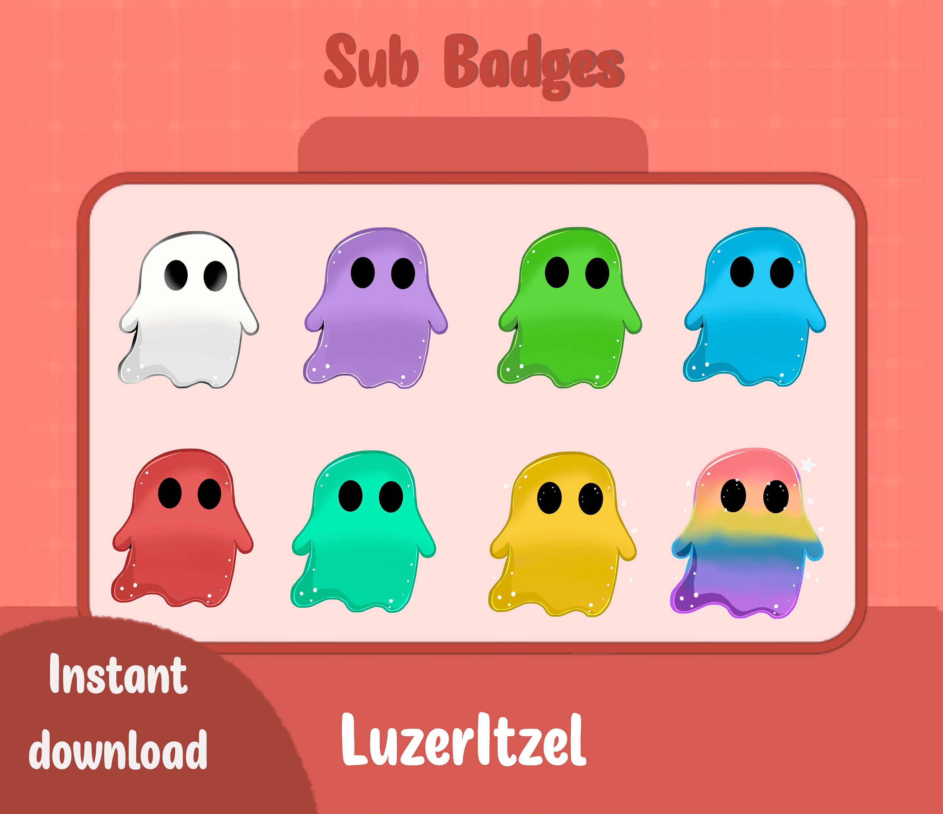 Ghost Sub Badges Twitch Streamer Spooky Rainbow - Etsy