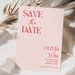 Red Save the Date Template, Modern Save the Date Editable, Custom ...