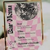Disco Signature Drinks Menu,disco Bar Menu Black & White, Disco ...
