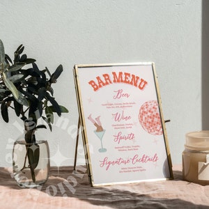 Signature Cocktail Menu, Disco Menu Template, Disco Cowgirl Bar Menu ...
