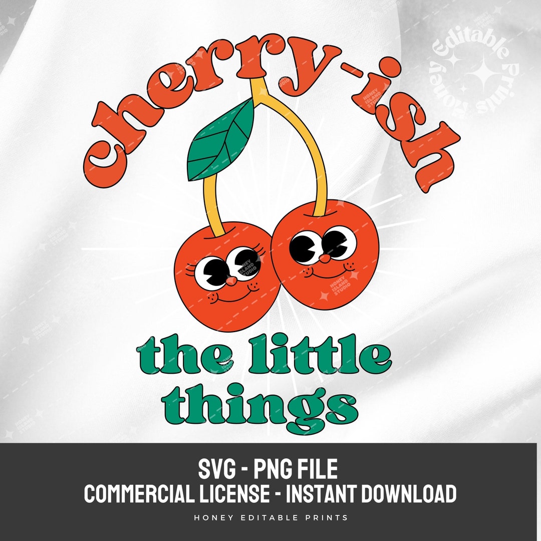 Trendy Retro Cherry-ish the Little Things Svg Png Clipart, Trendy Retro ...