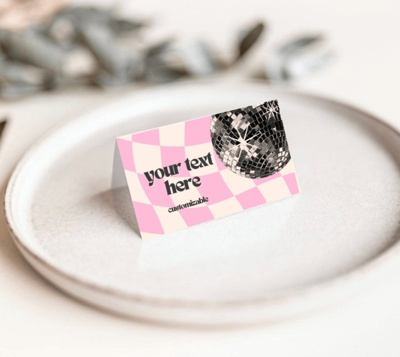 Disco Buffet Card Template, Disco Food Label, Retro Wedding Buffet ...