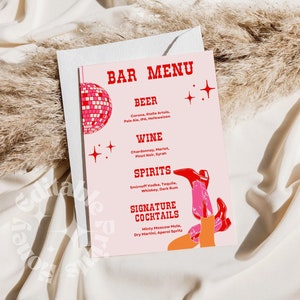 Disco Cowgirl Bar Menu Template, Disco Cowgirl Signature Template, Lets ...