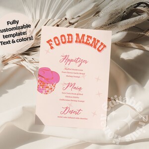 Disco Cowgirl Food Menu, Lets Go Girls, Disco Western Drinks Menu ...