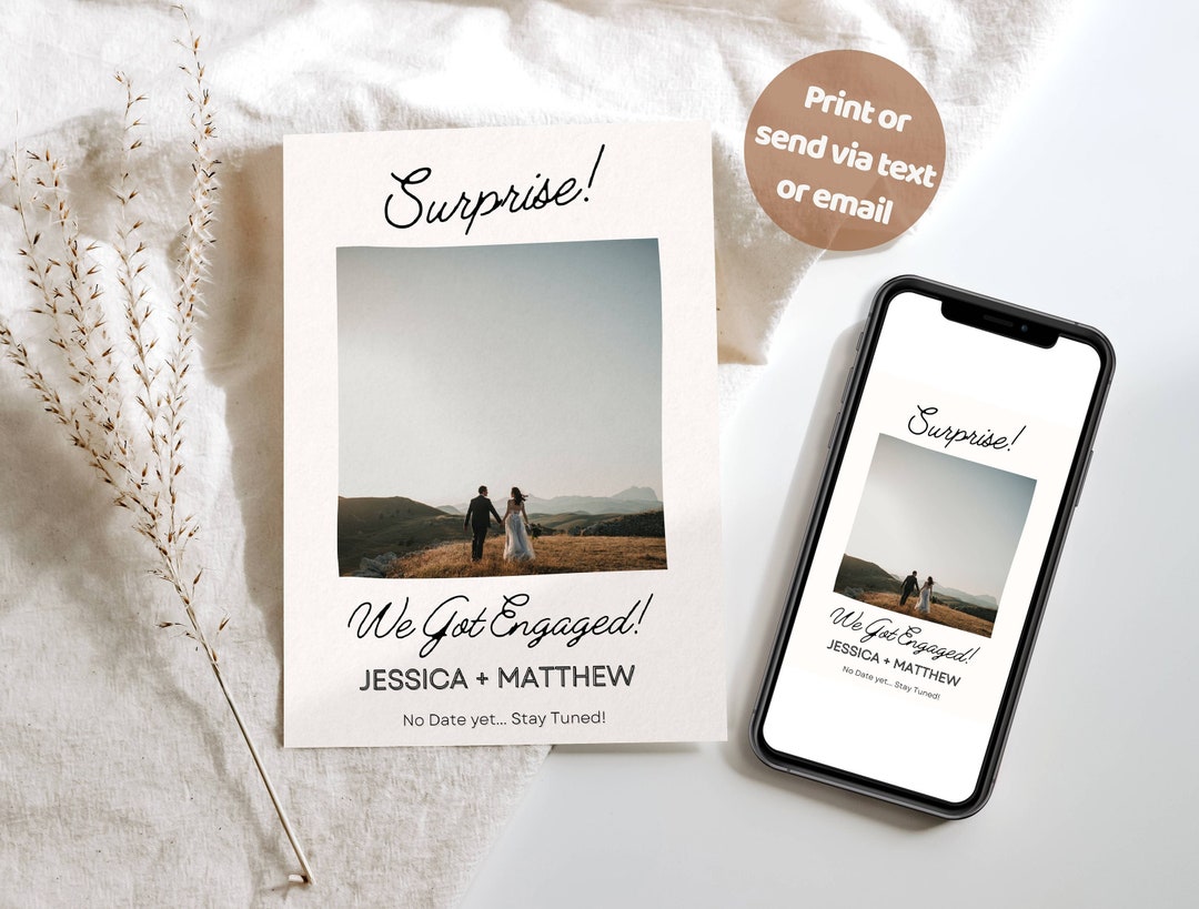 Surprise Engagement Announcement Surprise Template, Photo Engagement ...