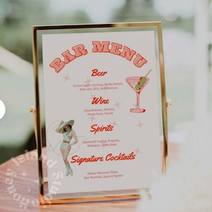 Cowgirl Bar Menu, Western Drinks Menu, Rodeo Bachelorette Party ...