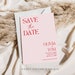 Red Save the Date Template, Modern Save the Date Editable, Custom ...